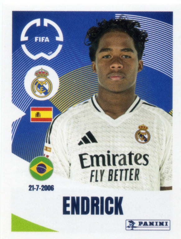 Panini Club World Cup 2025 #494 - Endrick (Real Madrid)
